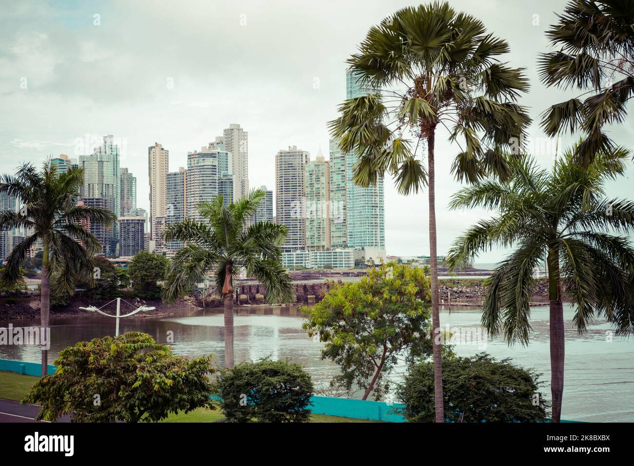 Skyscrapers in Panama City, skyline on a background. Popular tourist ...