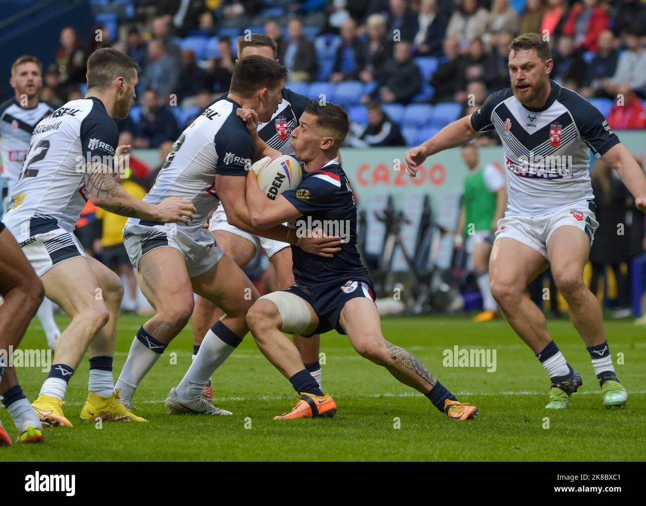 Bolton, , UK on October 22, 2022. England V France : Rugby League World ...