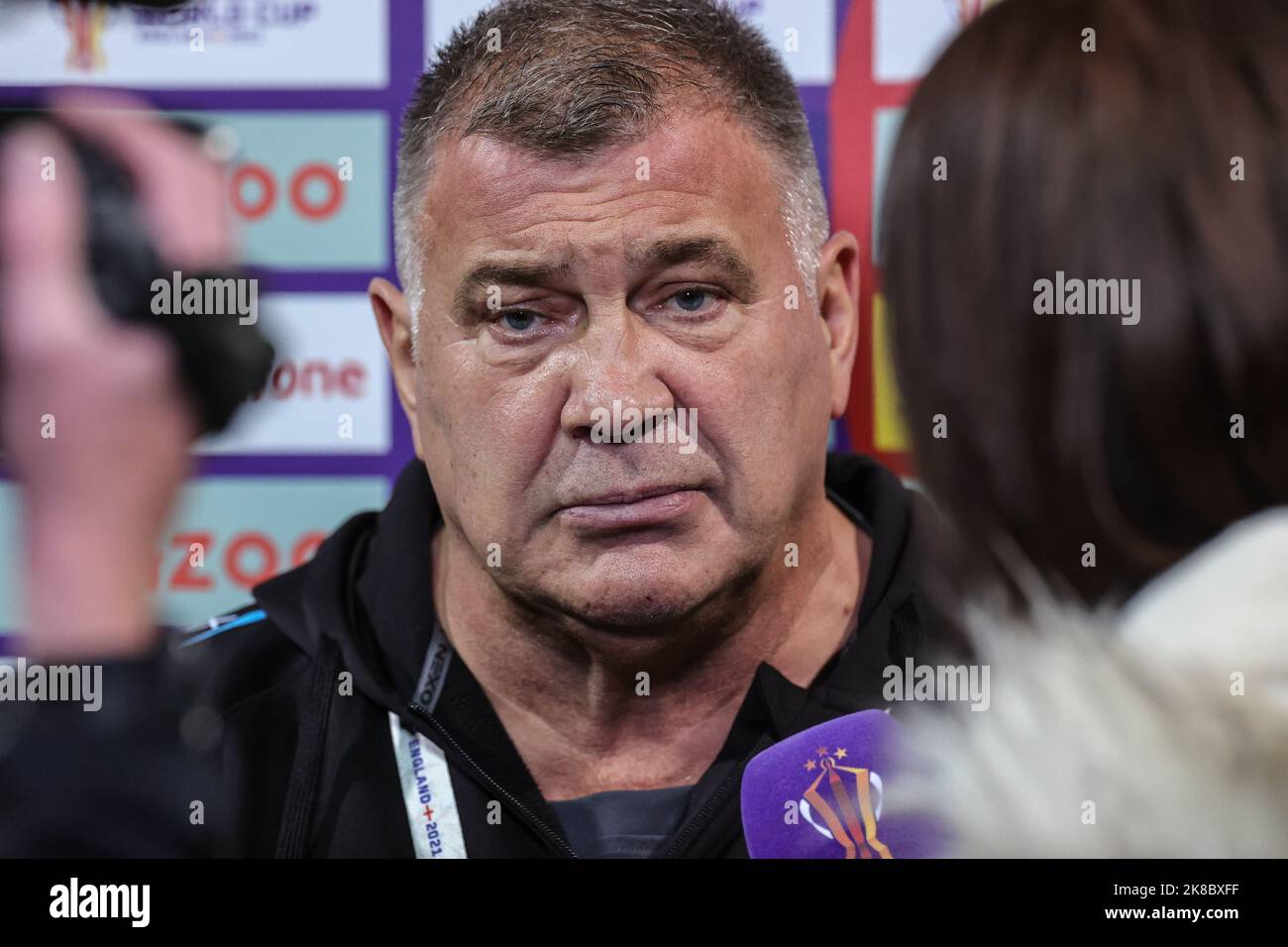 Shaun Wane Head Coach of England during the Rugby League World Cup 2021 Group A match England vs ...