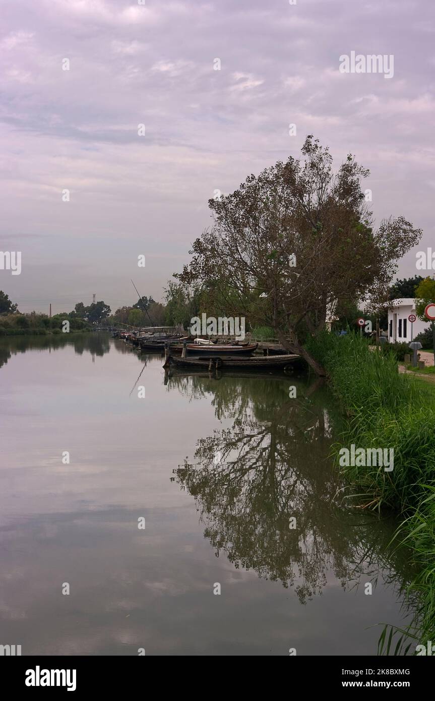 Canal of the port that flows into the Albufera of Valencia Spain Stock ...