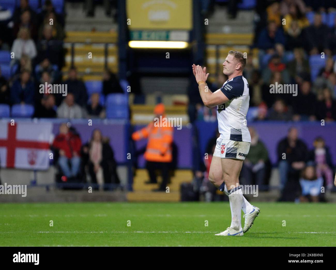 England's Tom Burgess leaves the field after being sent to the sin bin ...