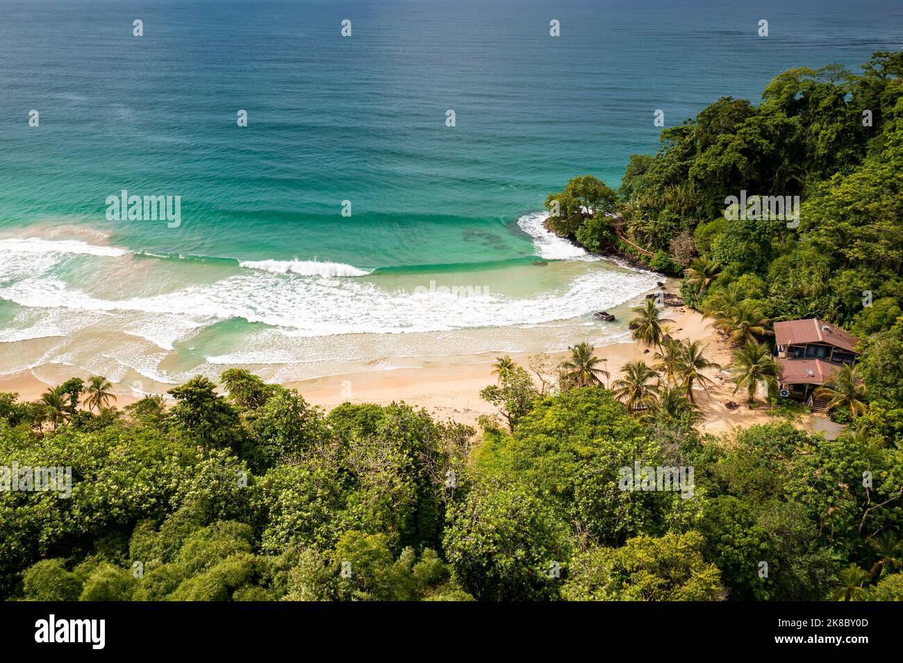 Panama.Tropical Island Aerial View. Wild coastline lush exotic green ...