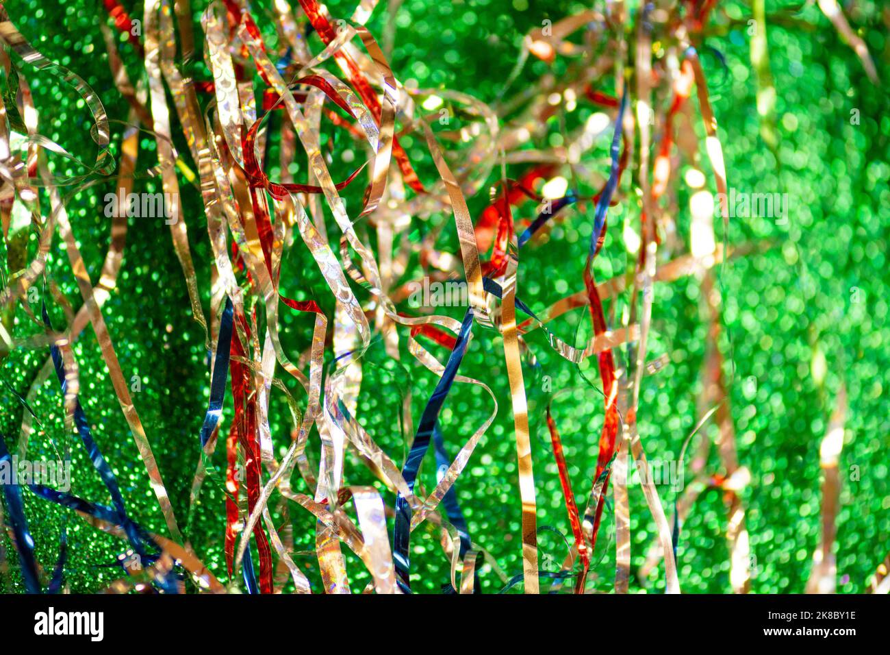Christmas abstract background with shiny tinsels. Colorful Christmas ...