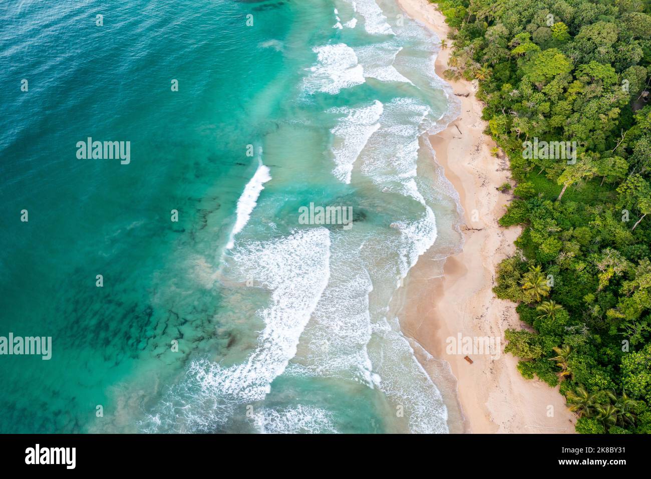 Panama.Tropical Island Aerial View. Wild coastline lush exotic green ...