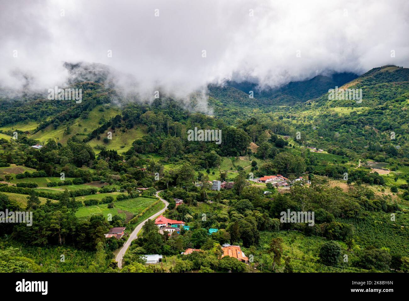 Aerial view of Boquete in the Chiriqui province of western Panama Stock ...