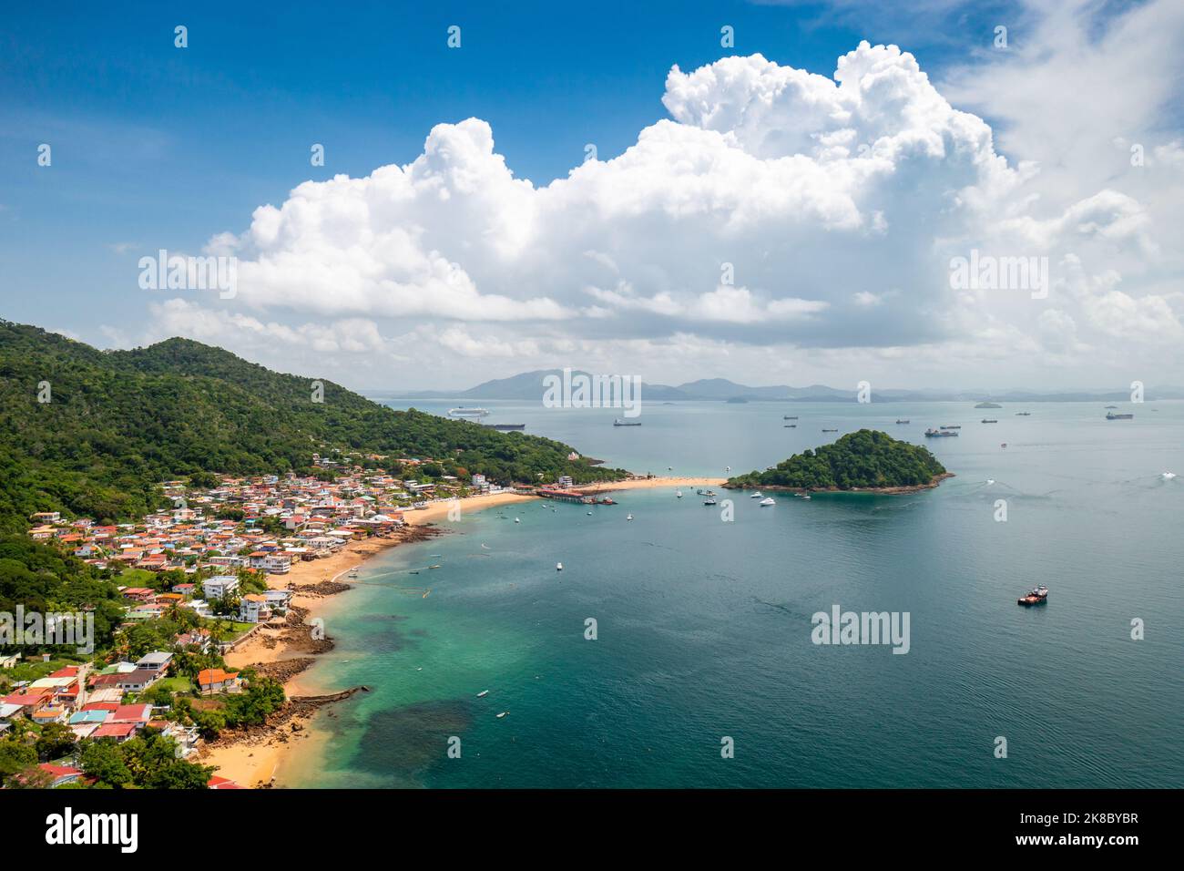 Taboga Island Aerial View. Tropical island located in the Pacific near ...