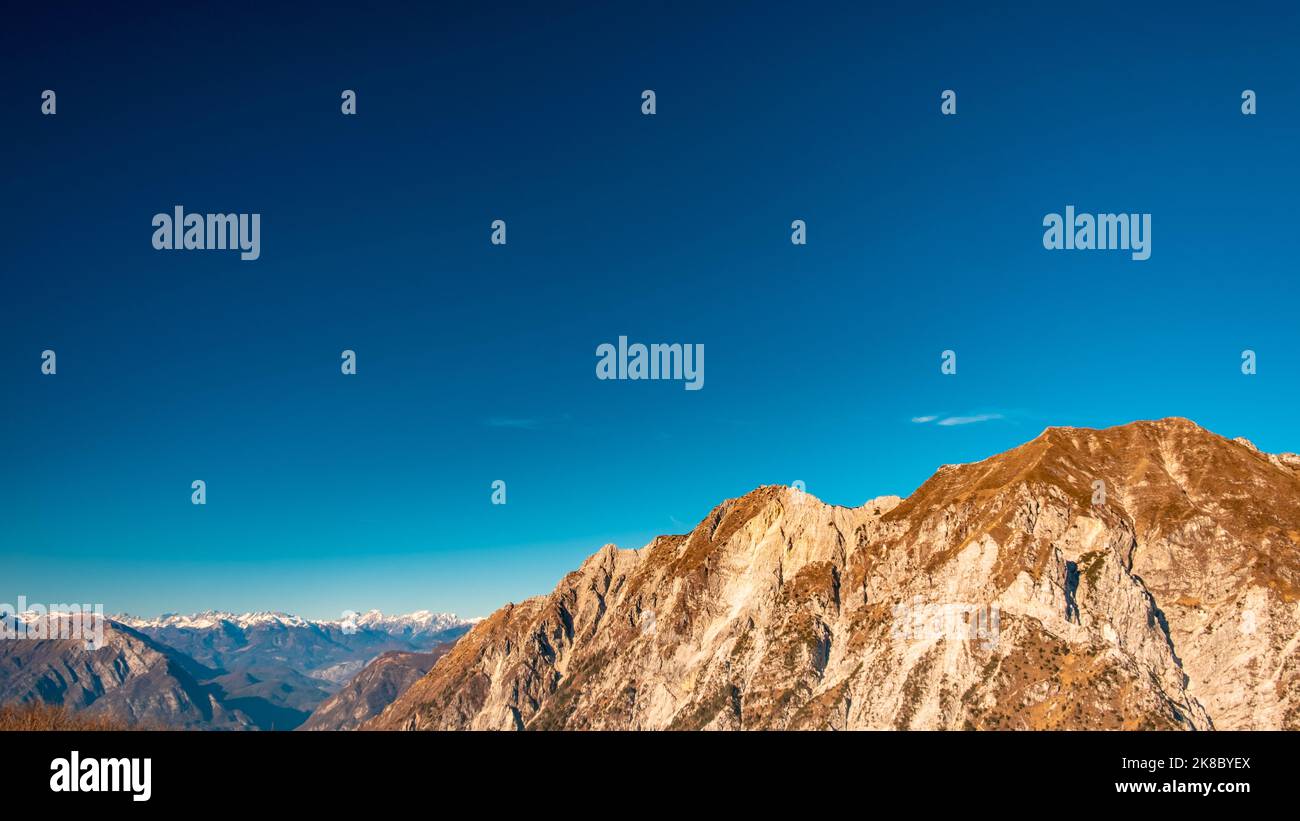 Trekking winter day in the mountains of Friuli-Venezia Giulia, Italy ...