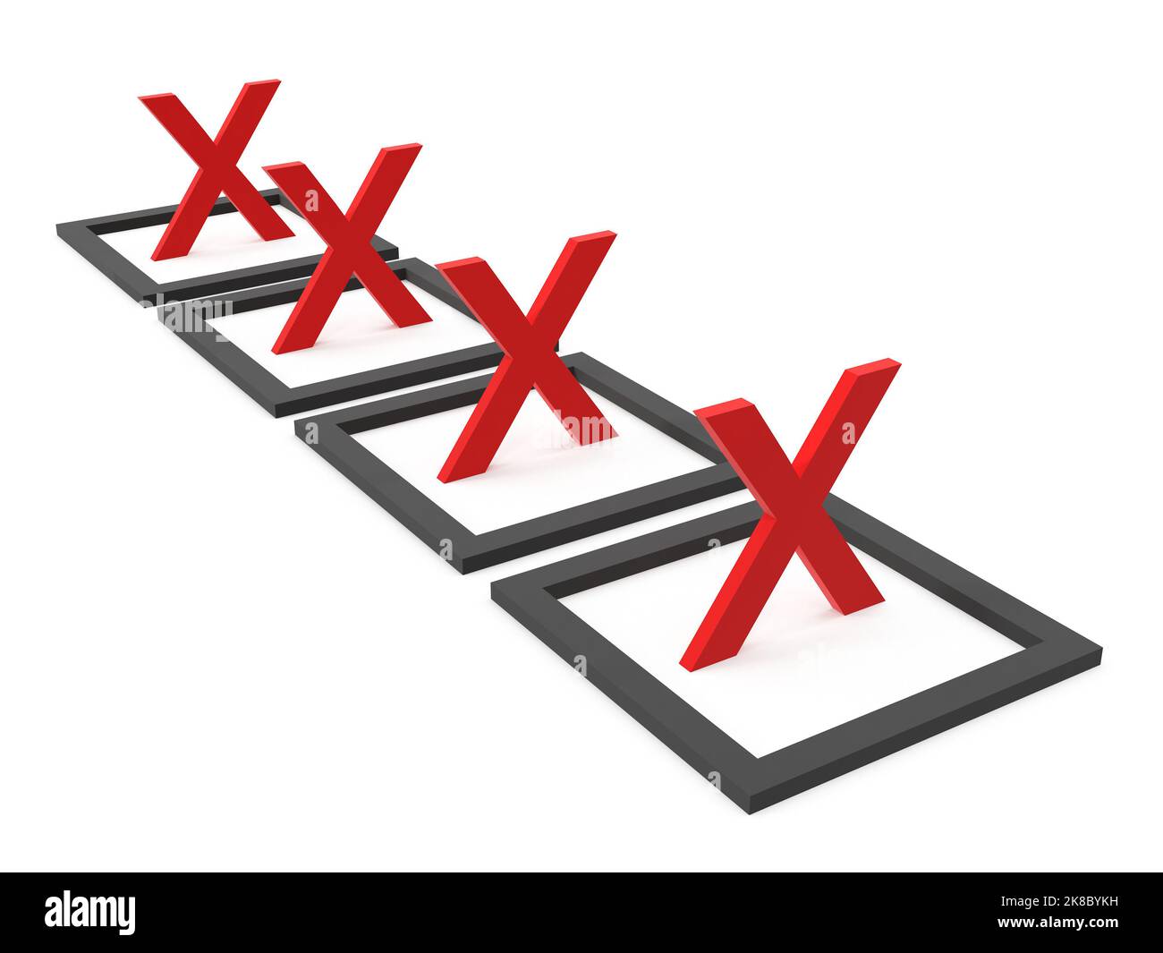 Cross Mark Symbol and List , This is a 3d rendered computer generated ...