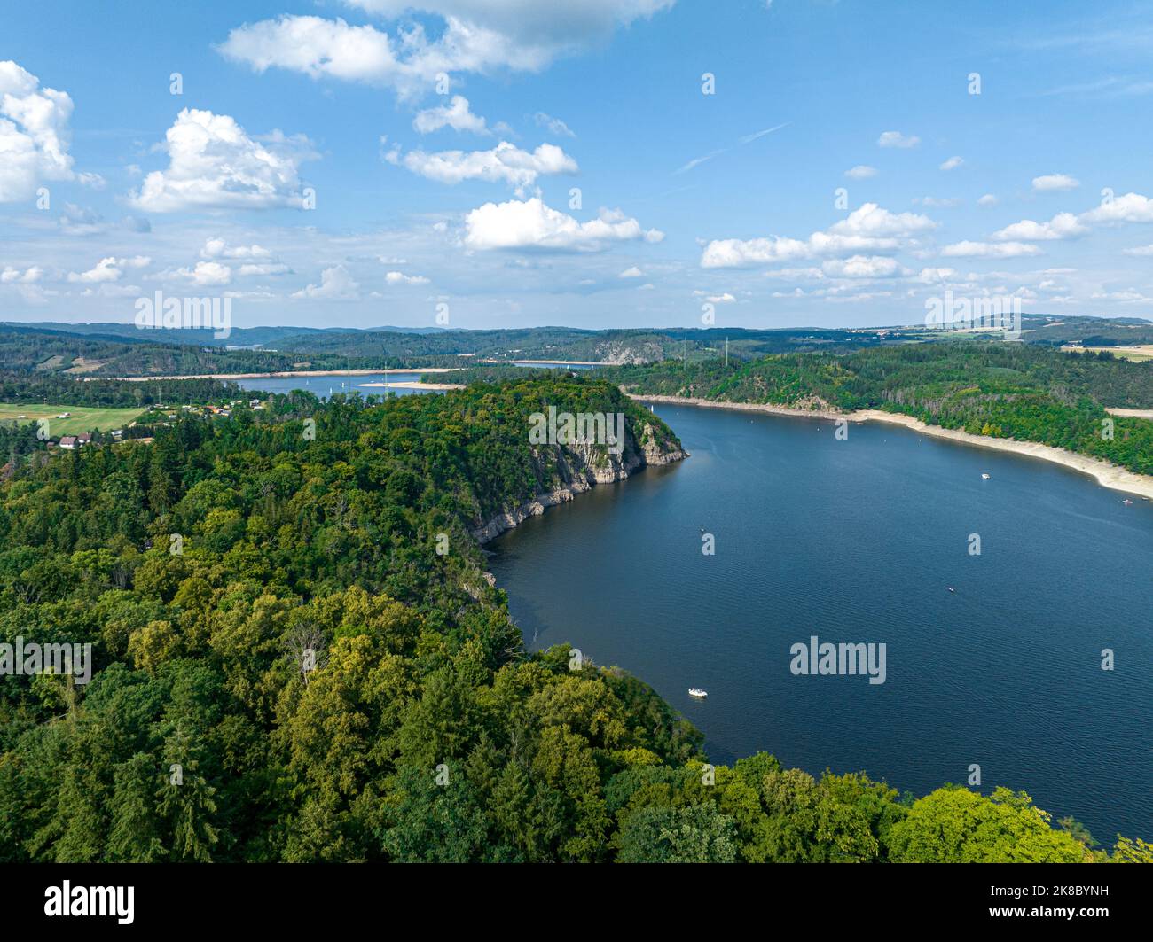 Czechia, Orlik Castle and Vltava River Aerial View. Czech Republic ...