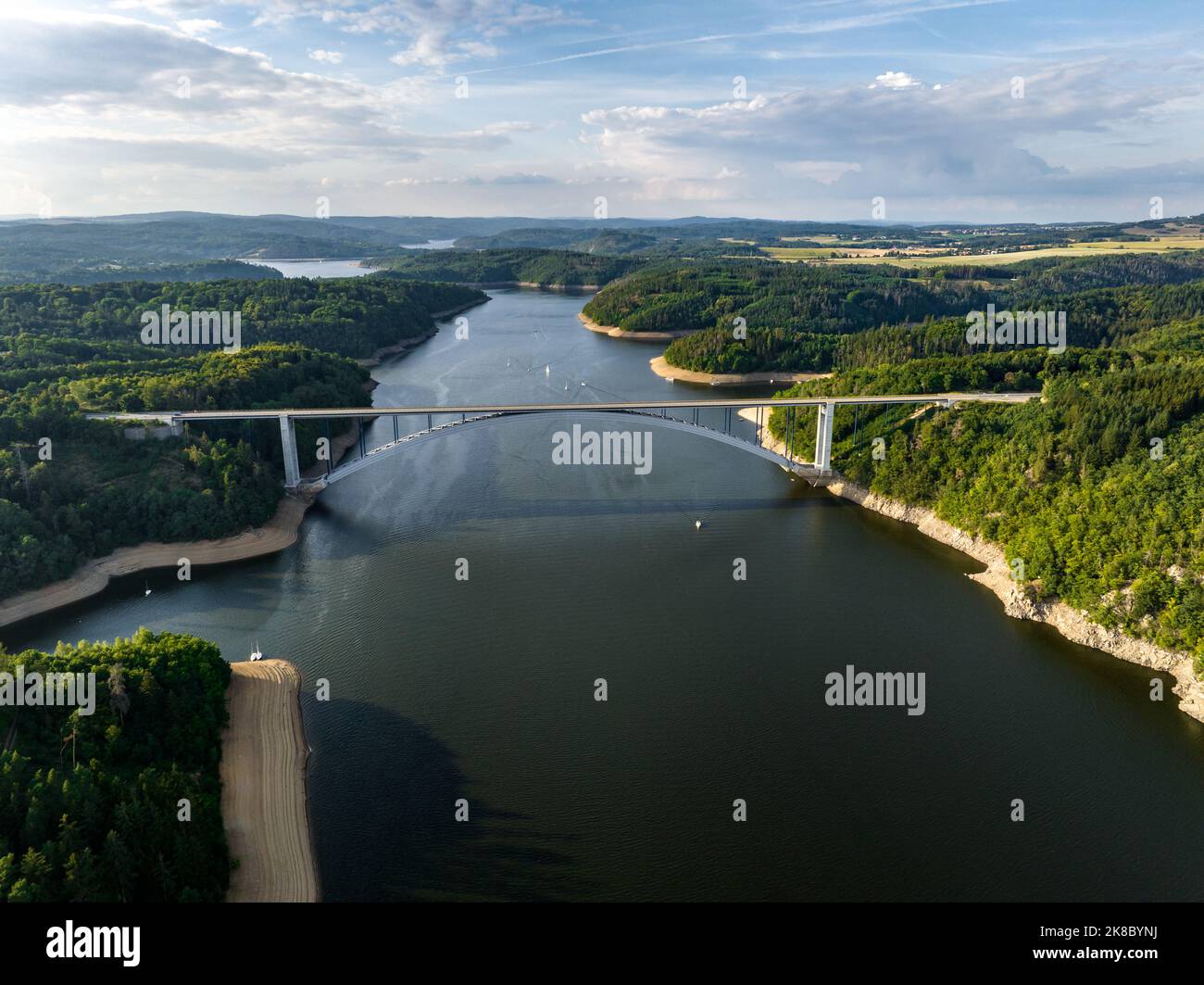 The Zdakov Bridge Steel Arch Bridge that spans the Vltava River,Czech ...
