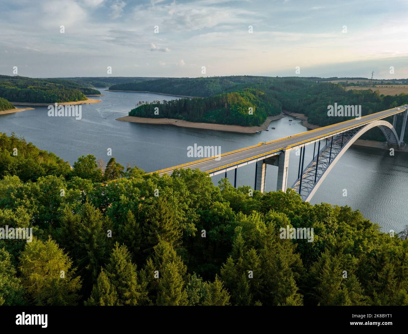 The Zdakov Bridge Steel Arch Bridge that spans the Vltava River,Czech ...