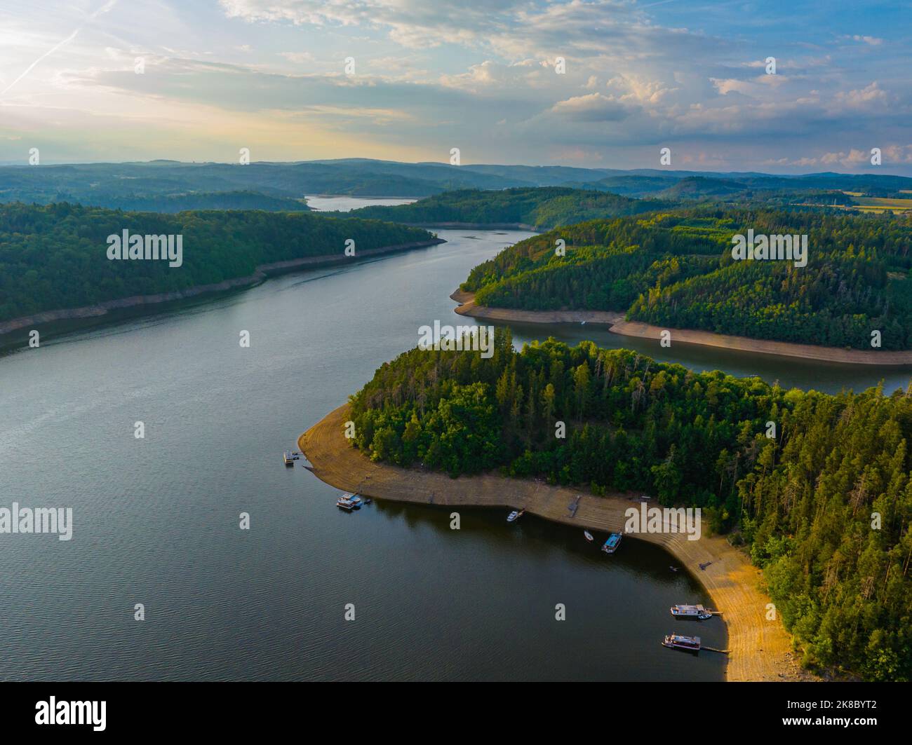 Czechia, Orlik Castle and Vltava River Aerial View. Czech Republic ...