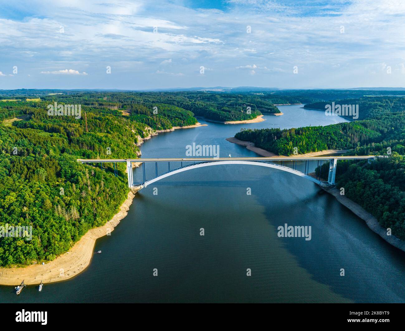 The Zdakov Bridge Steel Arch Bridge that spans the Vltava River,Czech ...