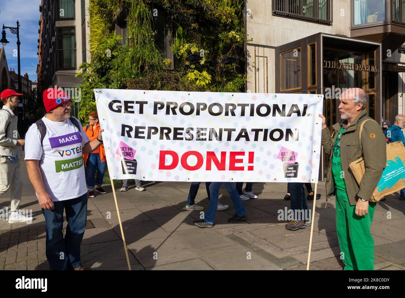 Rejoin the EU march, Get proportional representation done sign, banner ...