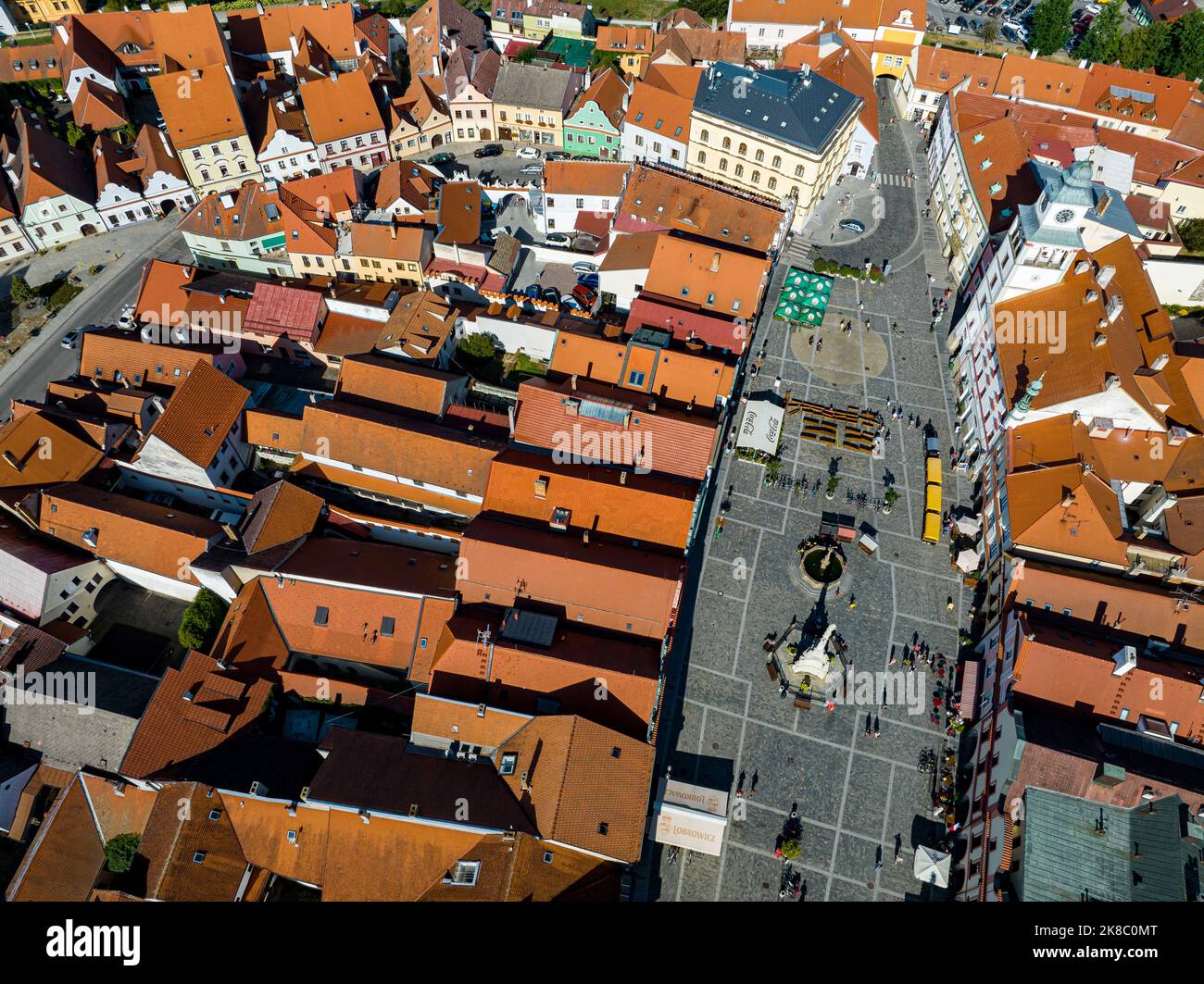 Historic Centre Aerial View. Old Town Telc Main Square. UNESCO World ...