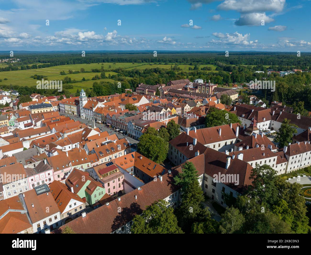 Historic Centre Aerial View. Old Town Telc Main Square. UNESCO World ...