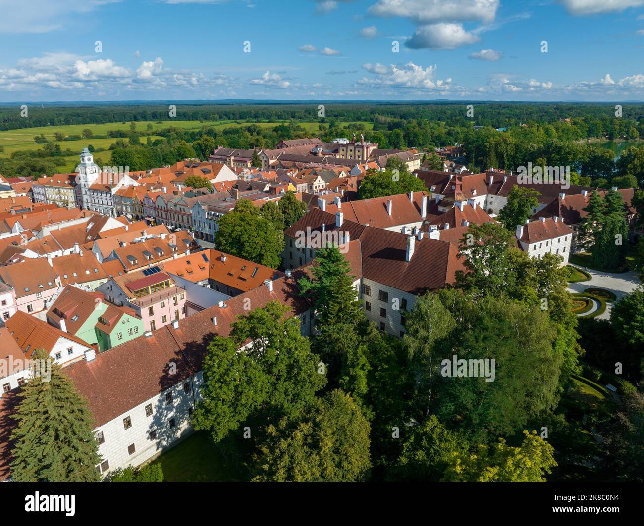 Historic Centre Aerial View. Old Town Telc Main Square. UNESCO World ...