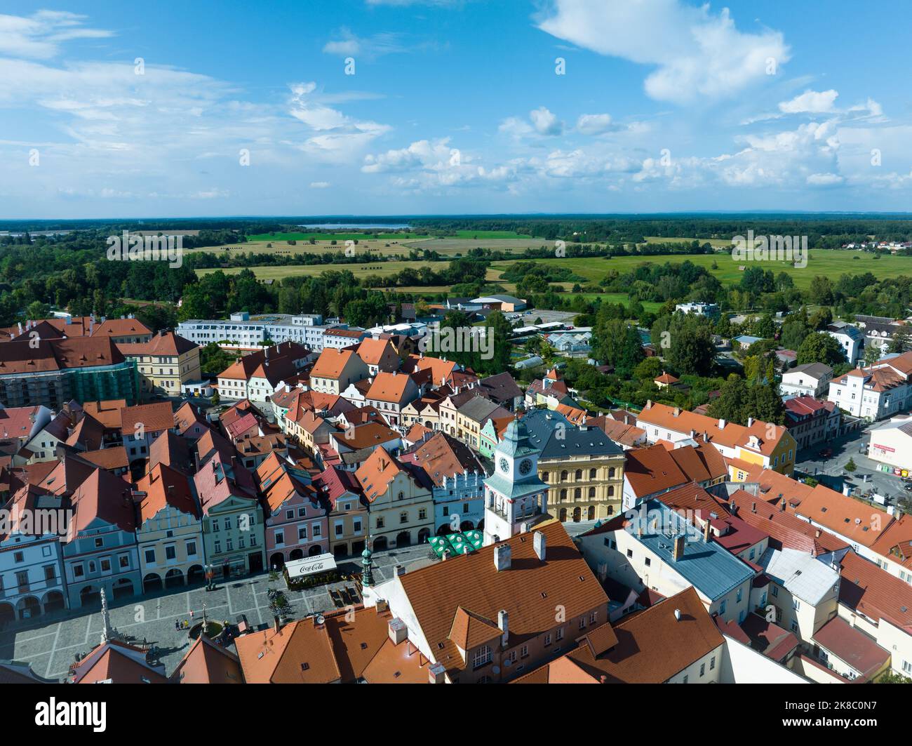 Historic Centre Aerial View. Old Town Telc Main Square. UNESCO World ...