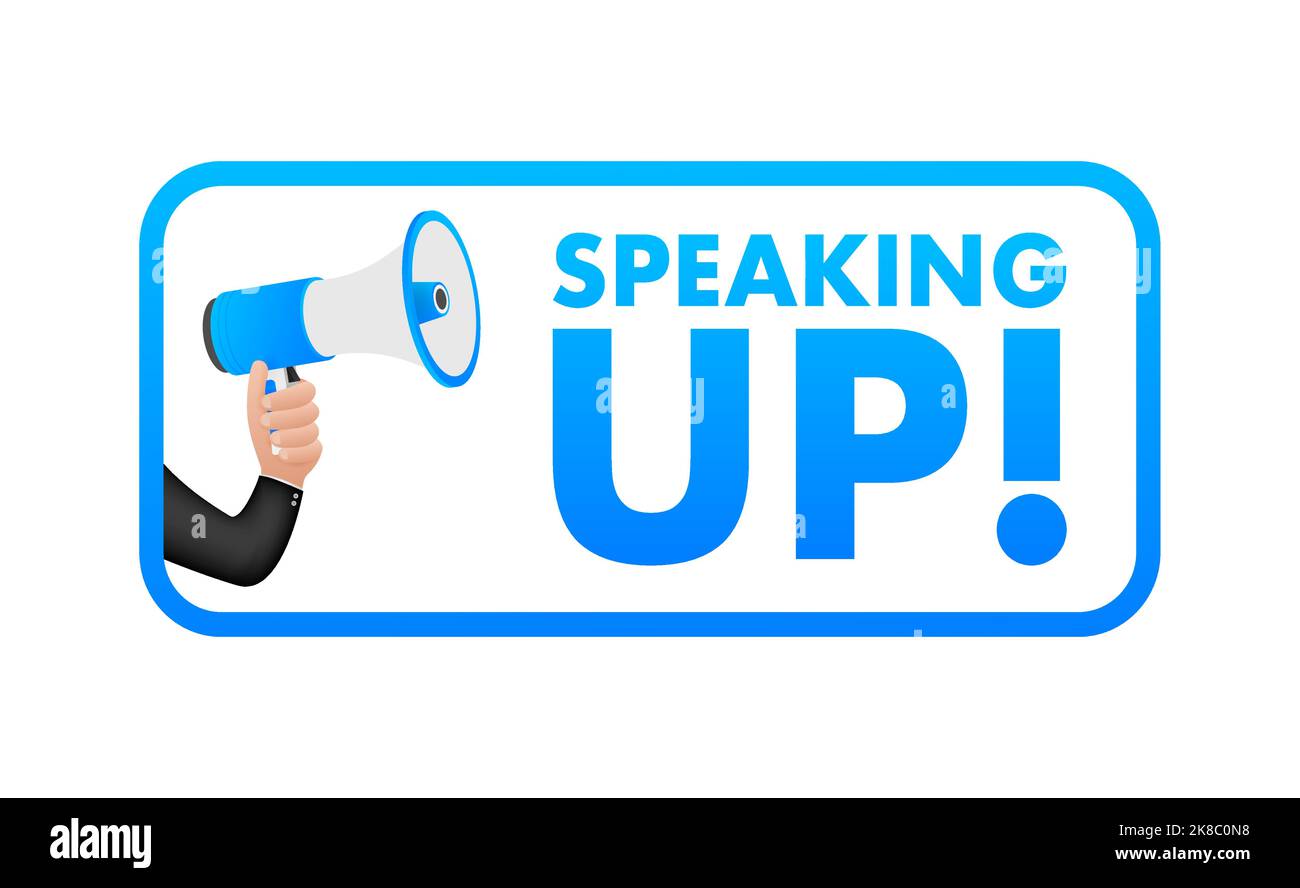 Hand Holding Megaphone With Speak Up Megaphone Banner Web Design