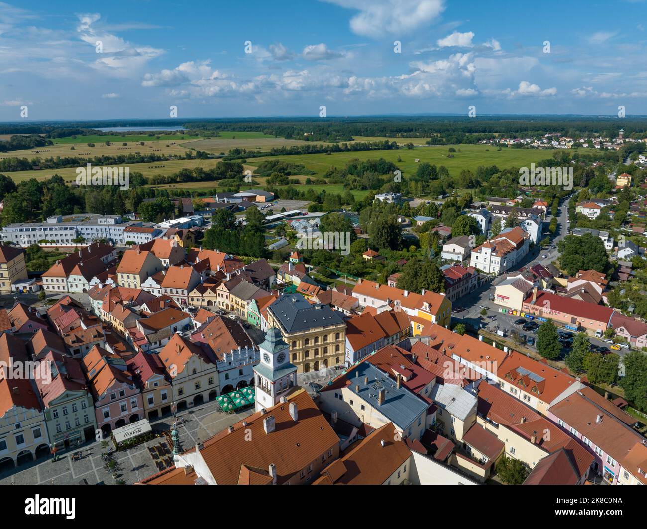 Historic Centre Aerial View. Old Town Telc Main Square. UNESCO World ...