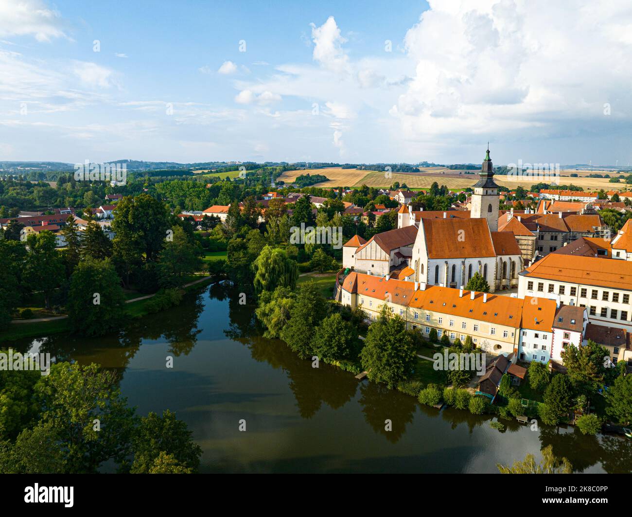 Historic Centre Aerial View. Old Town Telc Main Square. UNESCO World ...