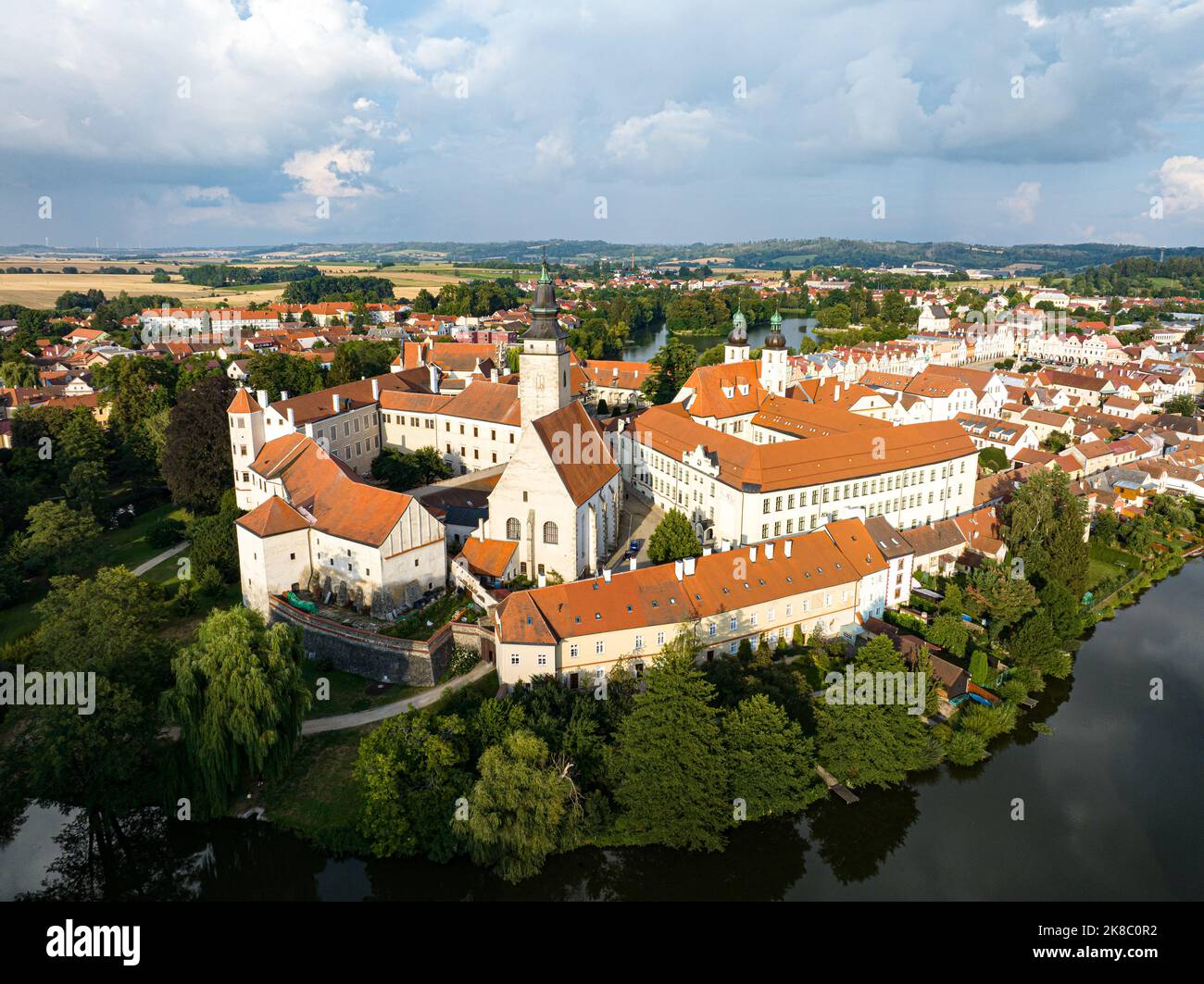 Historic Centre Aerial View. Old Town Telc Main Square. UNESCO World ...