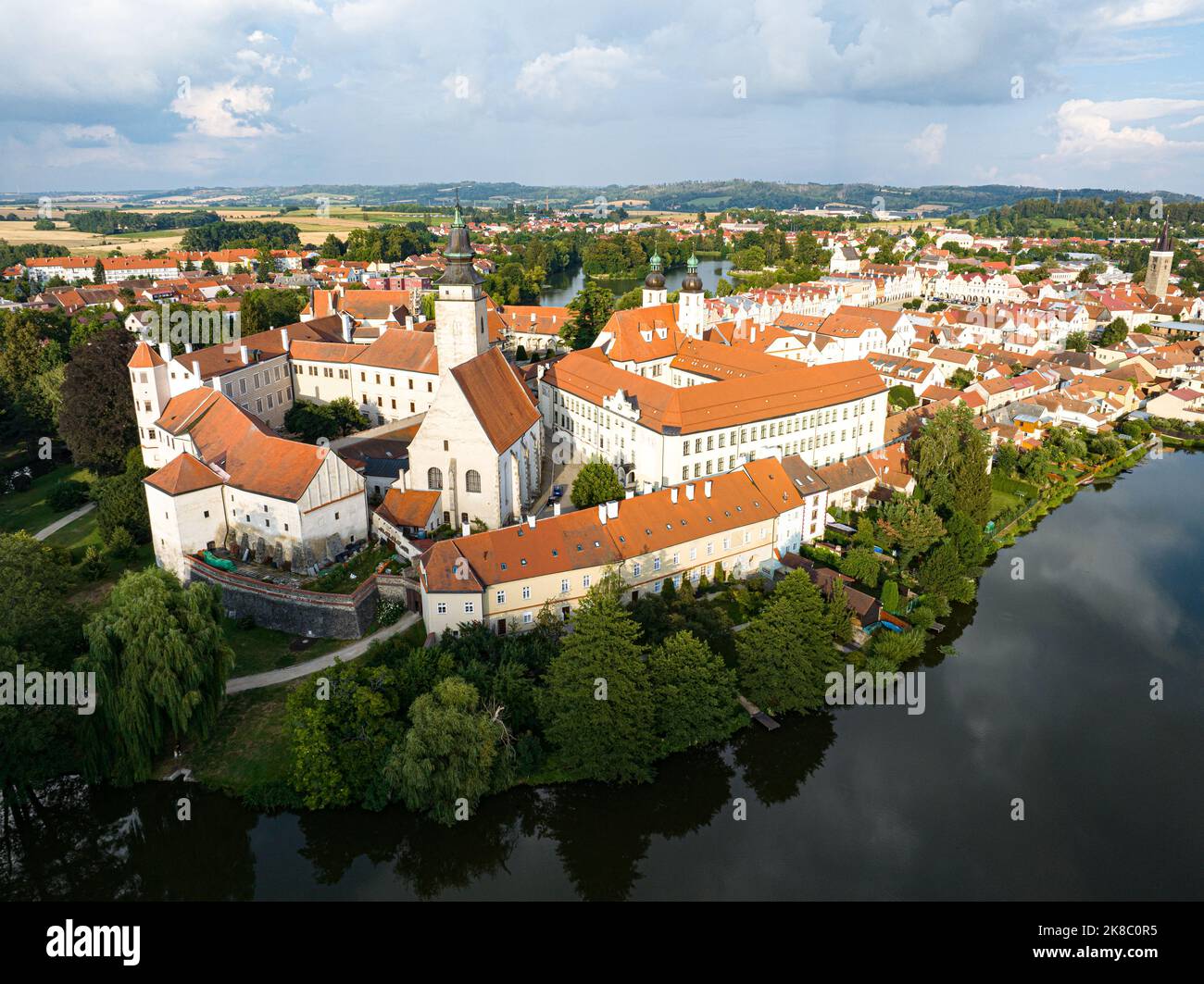 Historic Centre Aerial View. Old Town Telc Main Square. UNESCO World ...