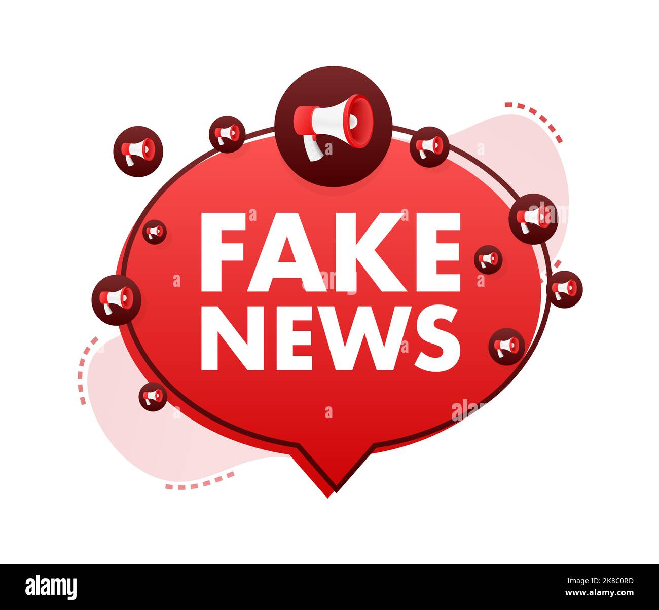 Fake news megaphone, electronic internet fraud. Vector illustration ...