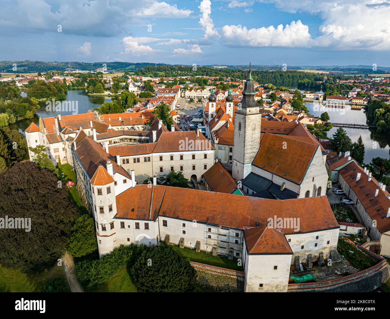 Historic Centre Aerial View. Old Town Telc Main Square. UNESCO World ...