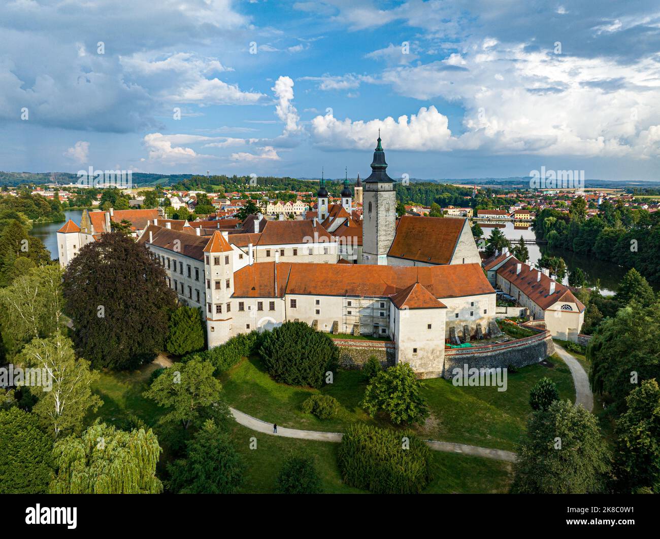Historic Centre Aerial View. Old Town Telc Main Square. UNESCO World ...