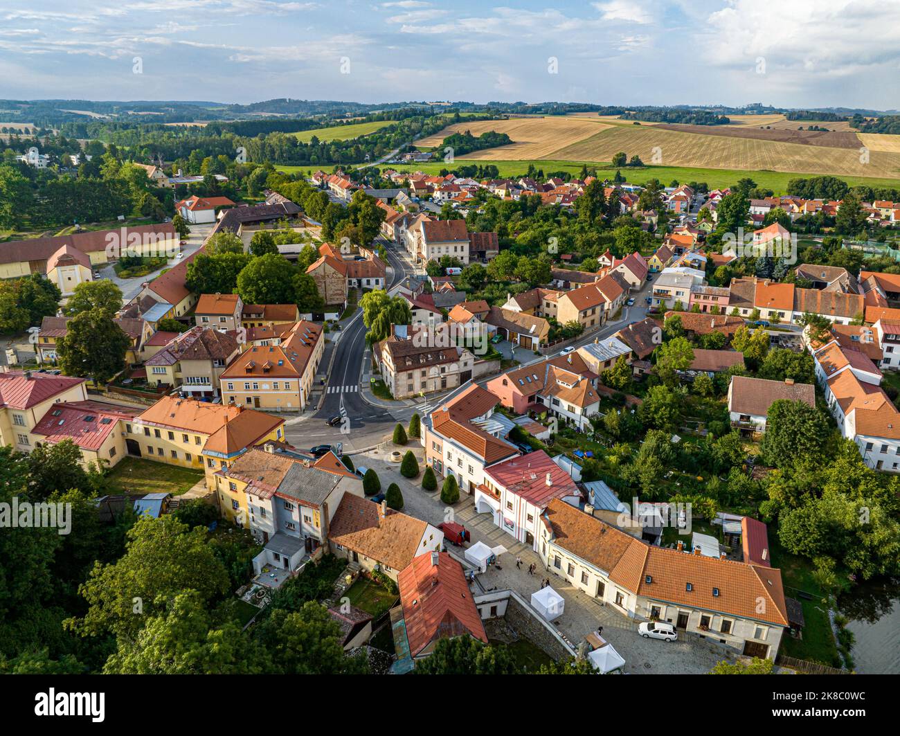 Historic Centre Aerial View. Old Town Telc Main Square. UNESCO World ...