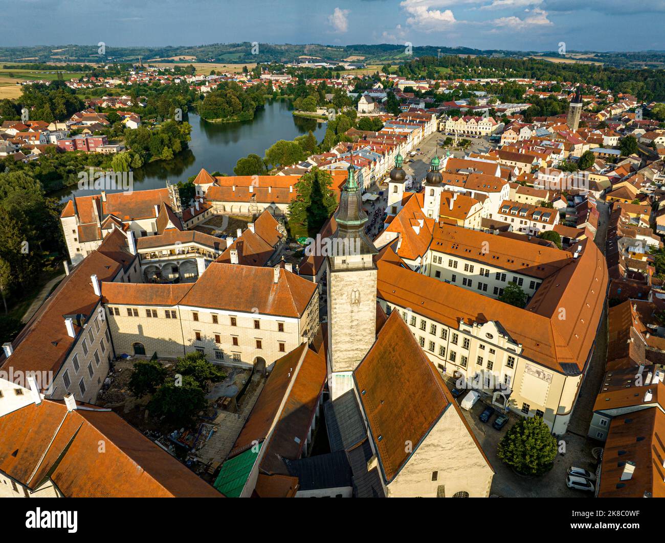 Historic Centre Aerial View. Old Town Telc Main Square. UNESCO World ...