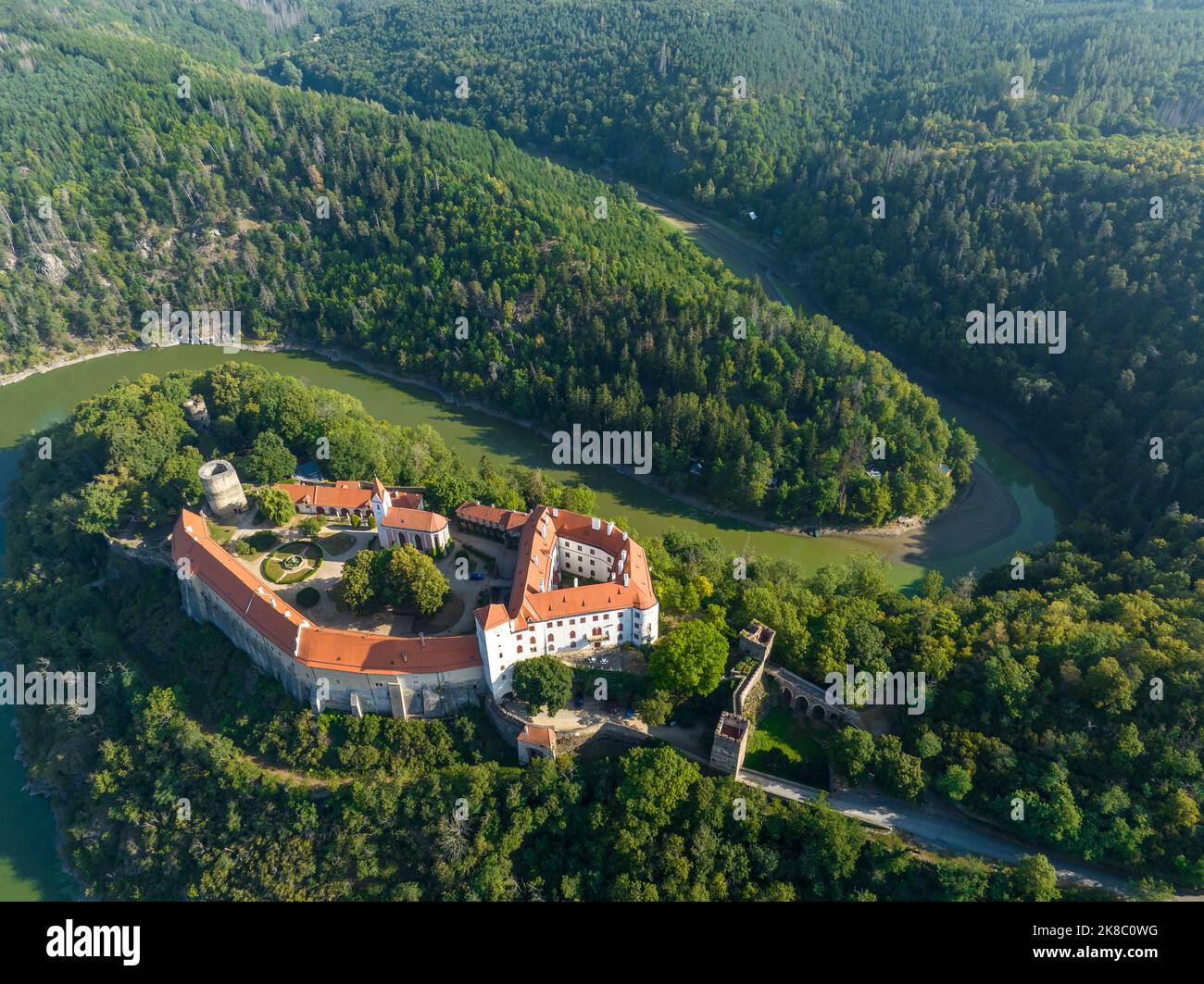Aerial View of Dyja River and Bítov Castle in Czechia. Europe Stock ...
