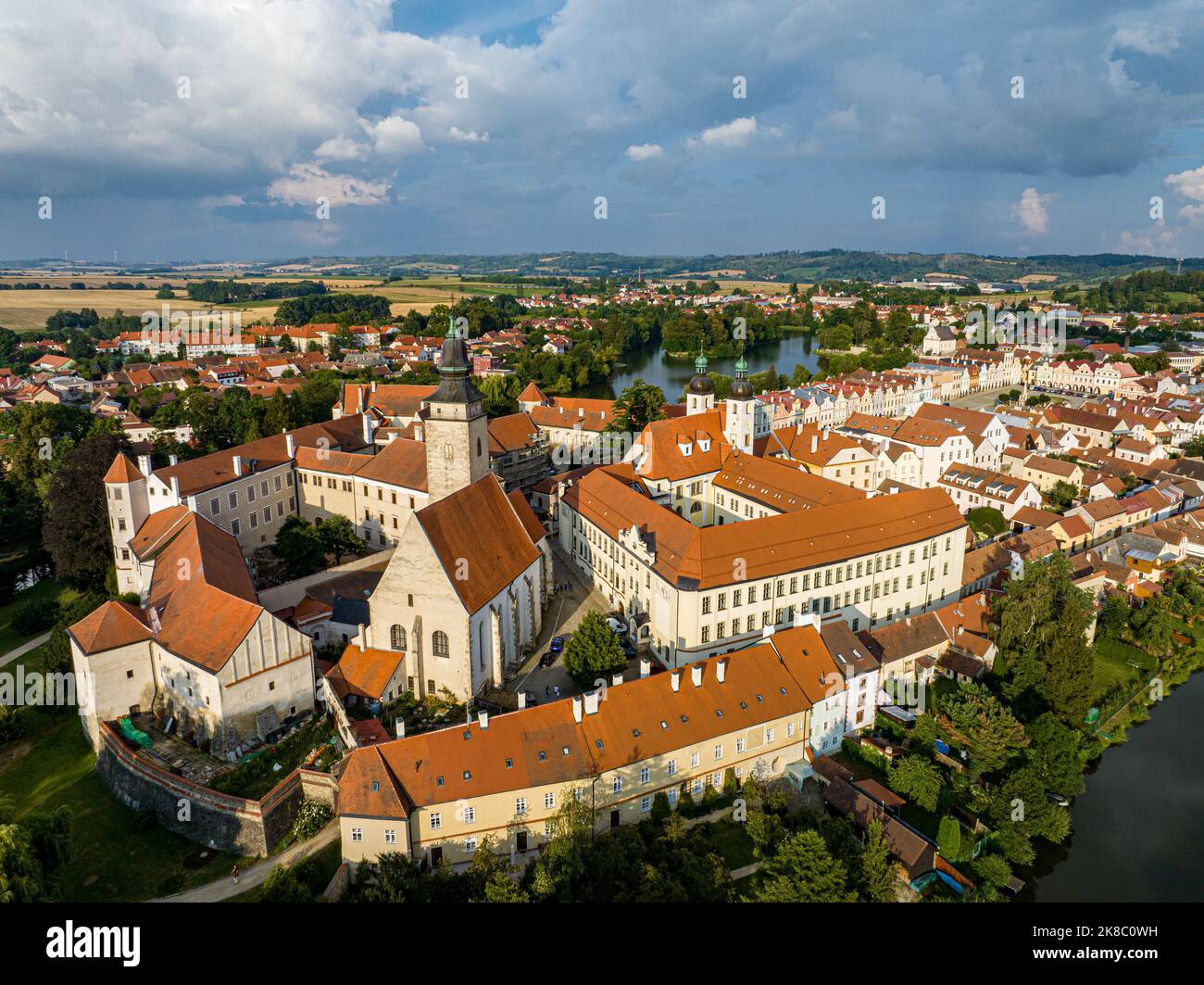 Historic Centre Aerial View. Old Town Telc Main Square. UNESCO World ...