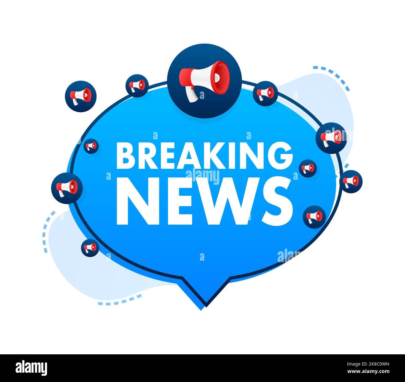 Hand Holding Megaphone with breaking news. Megaphone banner. Web design ...