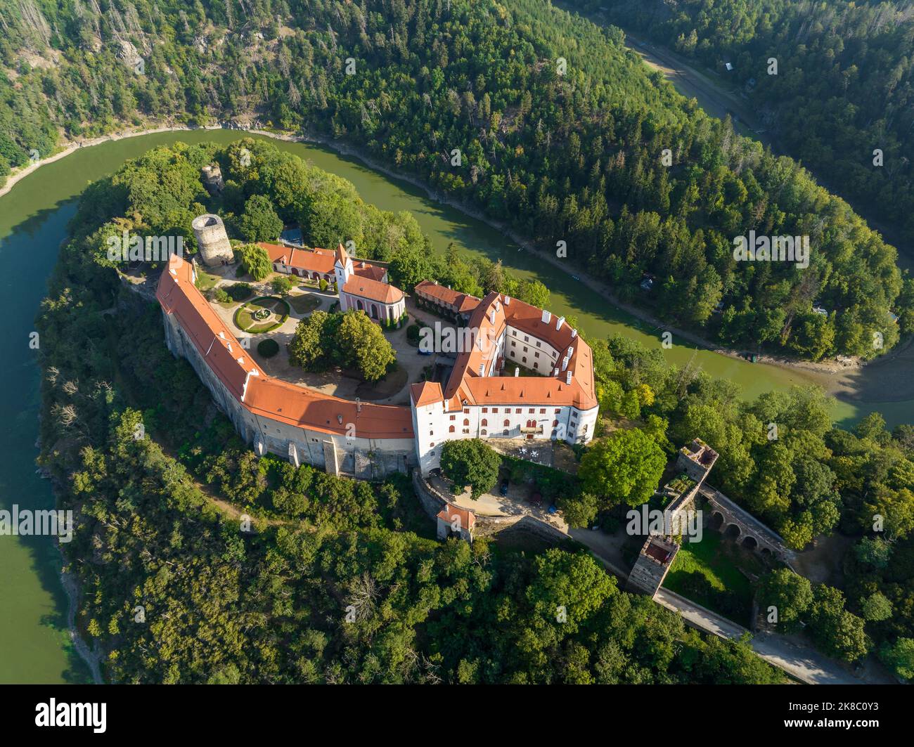 Aerial View of Dyja River and Bítov Castle in Czechia. Europe Stock ...