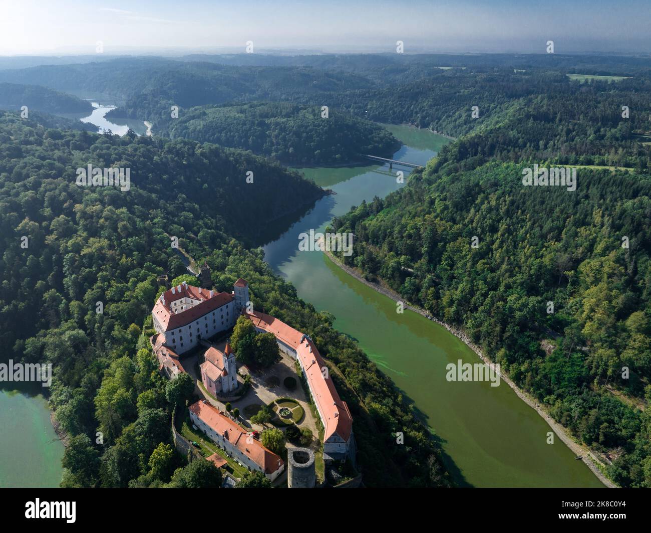 Aerial View of Dyja River and Bítov Castle in Czechia. Europe Stock ...