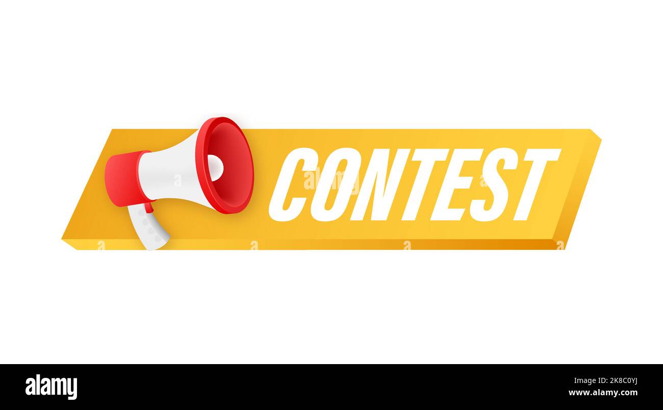 Megaphone with Contest speech bubble. Vector stock illustration Stock ... Megaphone with Contest speech bubble. Vector stock illustration Stock ...