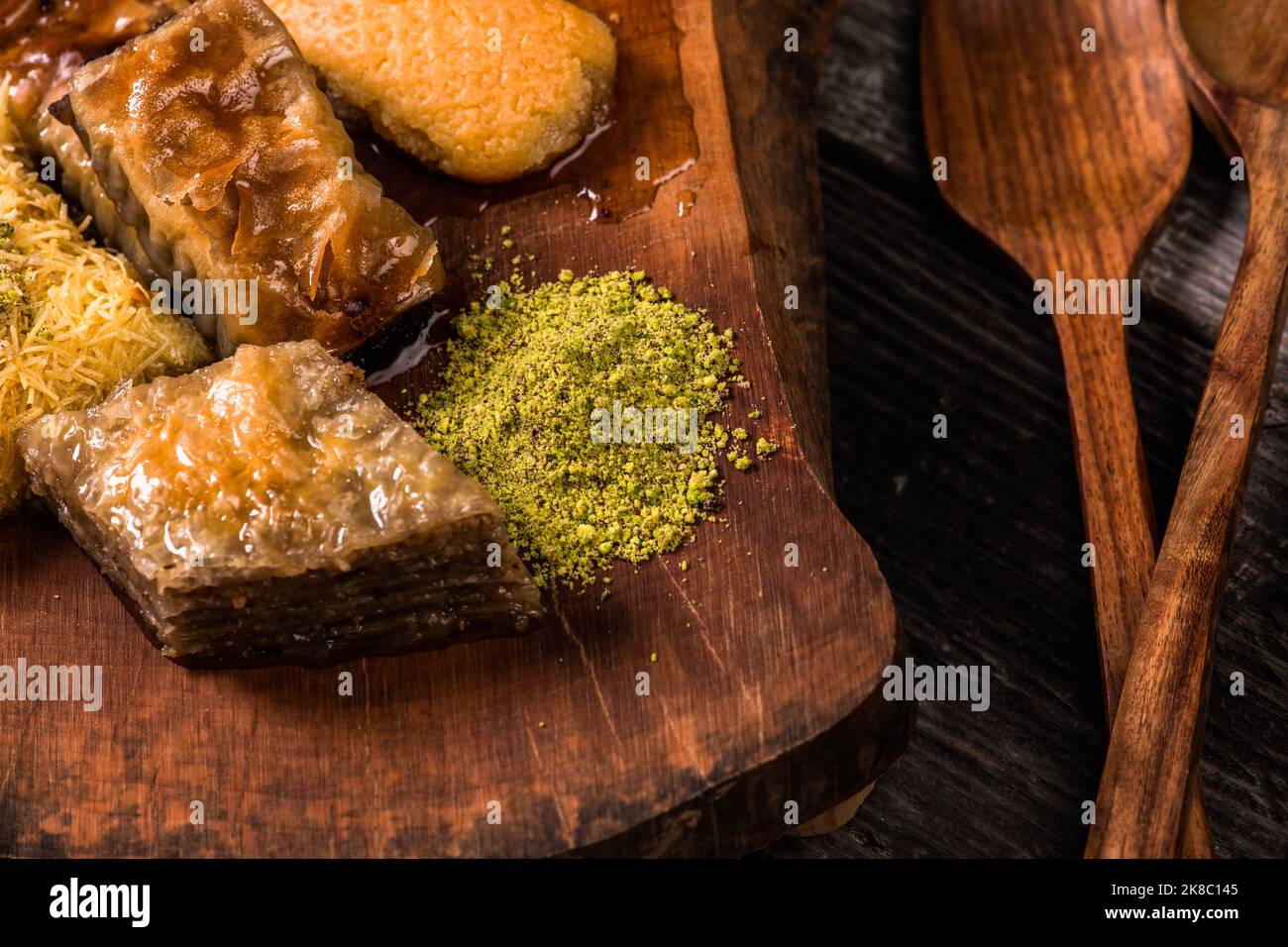 Ramadan Kareem, traditional Turkish middle eastern Iftar sweets Baklava ...