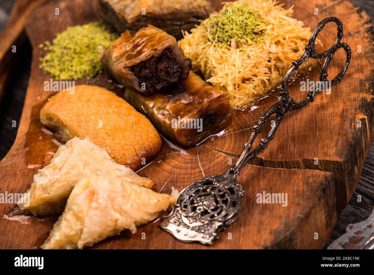 Ramadan Kareem, traditional Turkish middle eastern Iftar sweets Baklava ...