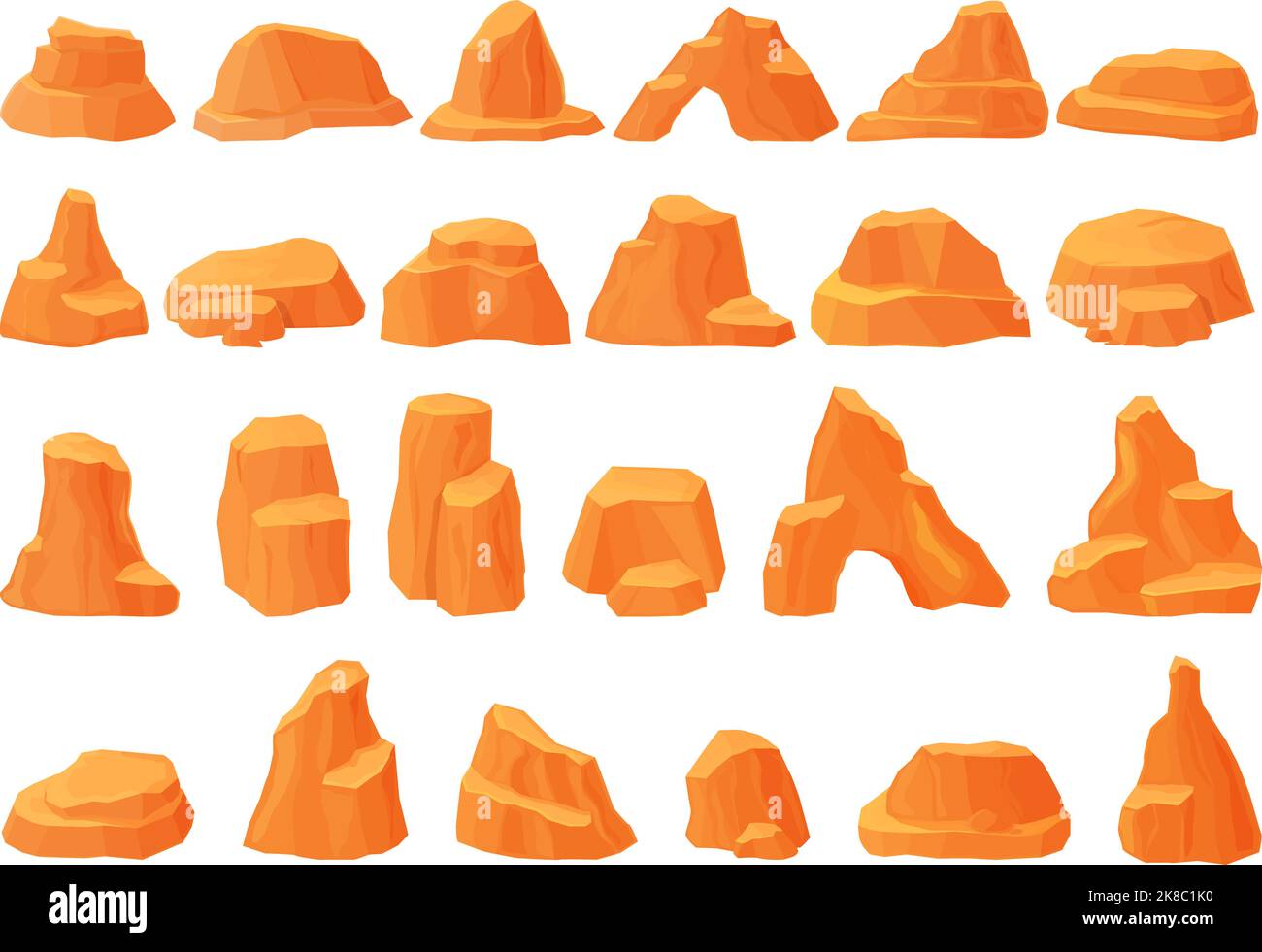 Canyon icons set cartoon vector. National park. Arizona river Stock ...