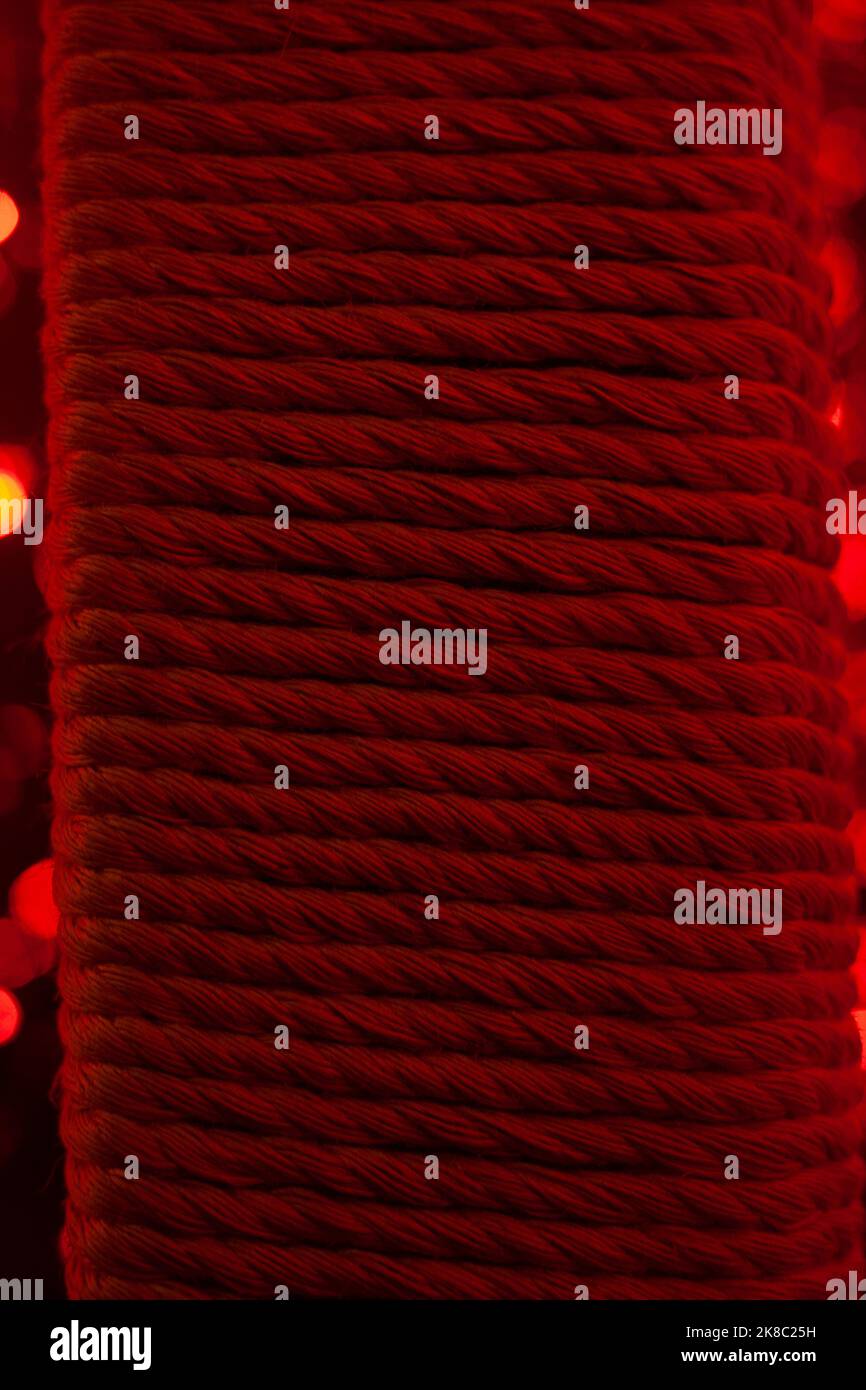 Fiber texture. Thick thread around pole. Braided interior detail ...