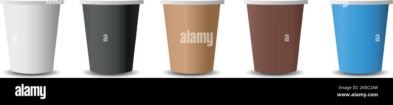 Realistic cups for coffee and tea on a white background - Vector ...