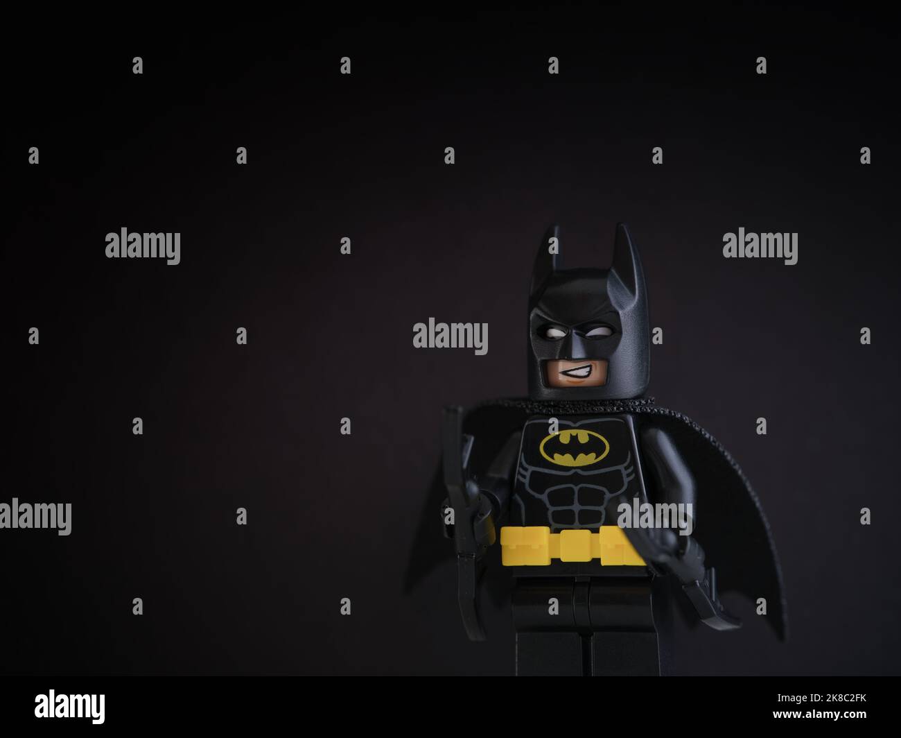 Tambov, Russian Federation - October 09, 2022 A portrait of a Lego ...