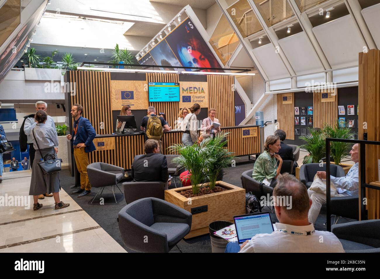 Cannes, France, October 17 2022, Media Creative Europe at MIPCOM 2022 ...