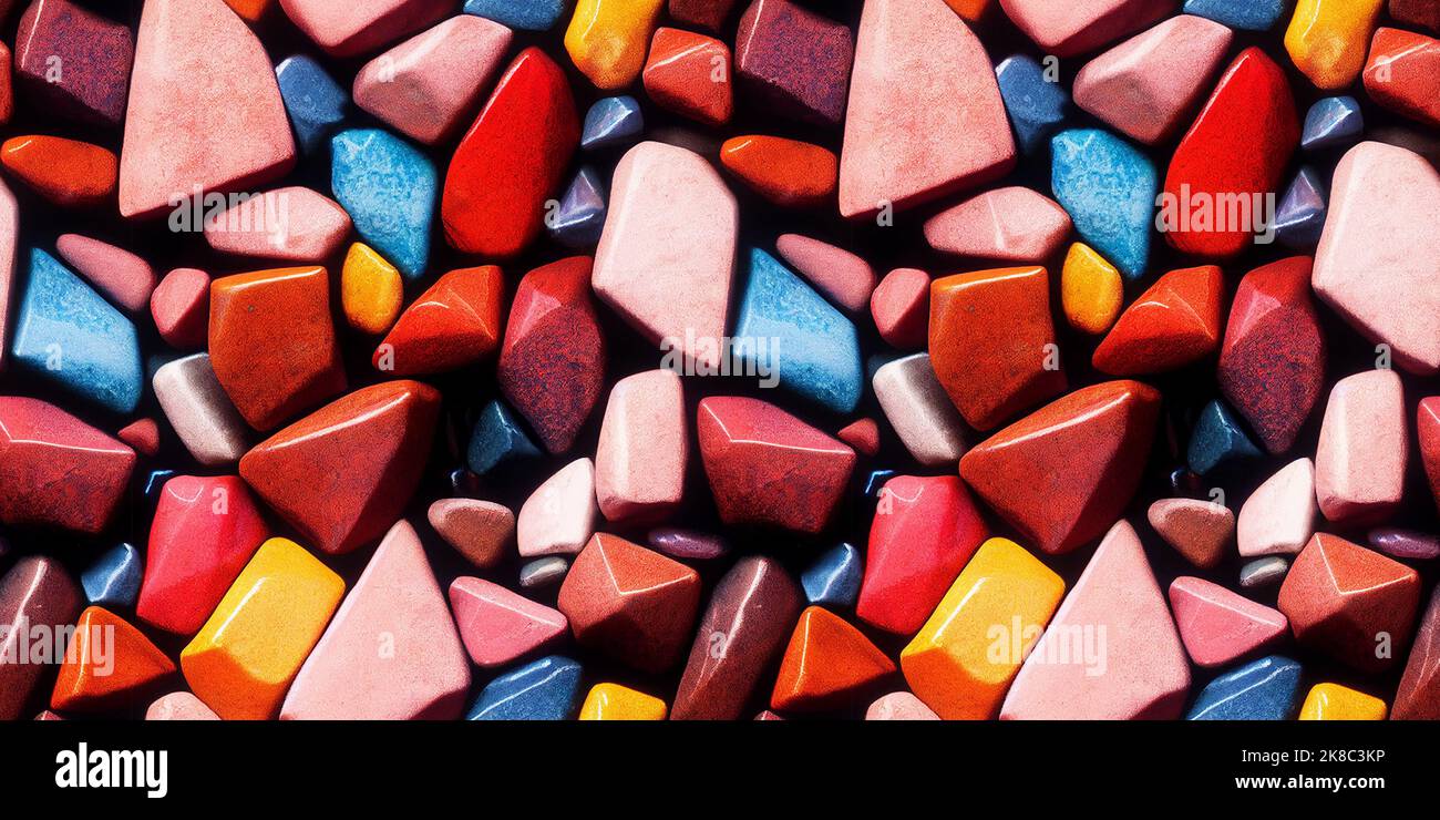 Colorful shine vibrant rocks texture, seamless pattern, top view ...