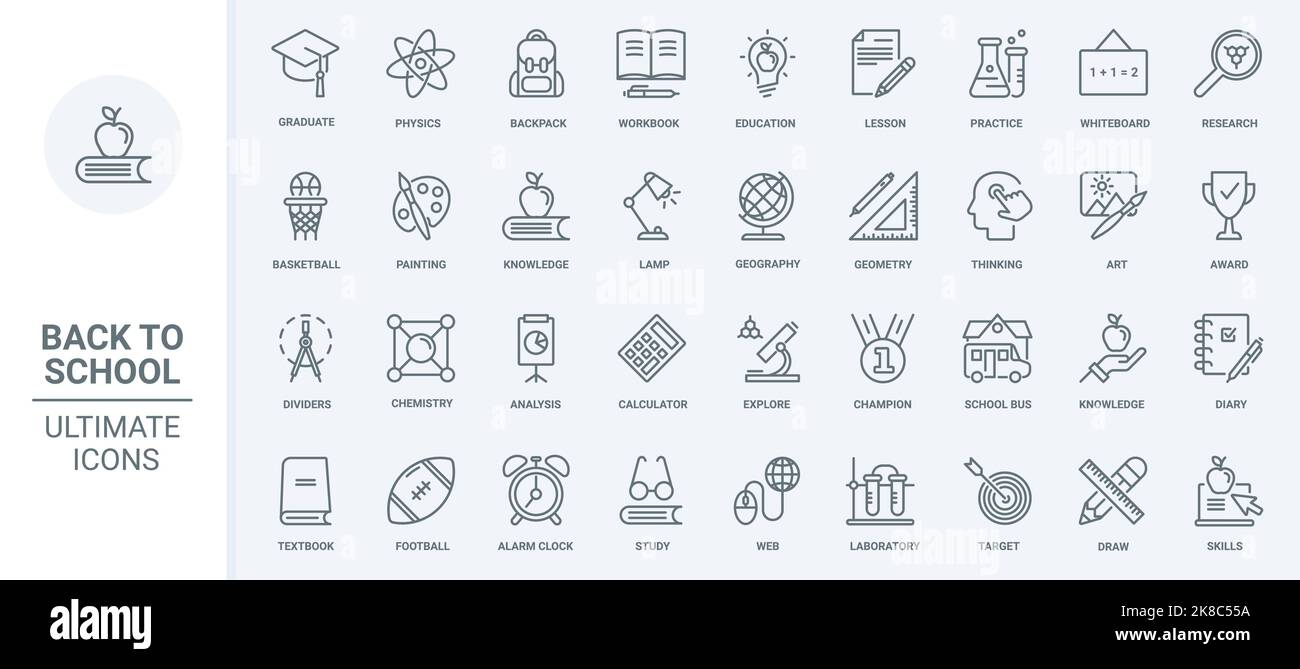 Education thin line icons set vector illustration. Abstract outline ...