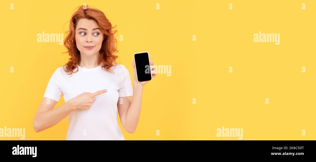 Woman isolated face portrait, banner with mock up copy space. Packed ...
