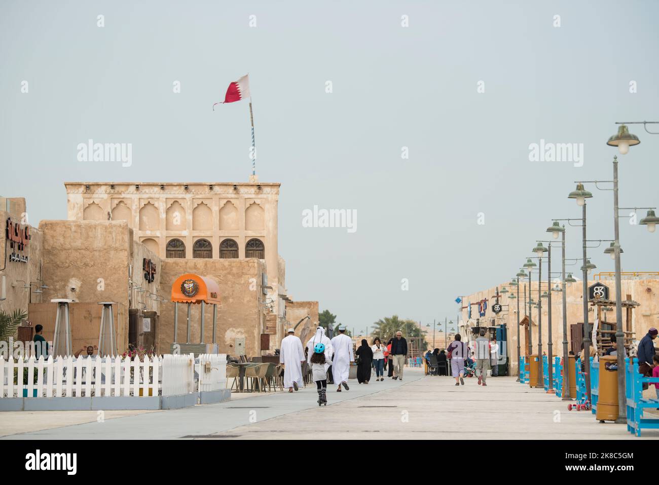 Doha ,Qatar - February 01,2022 : New souk Al Wakrah waterfront ...