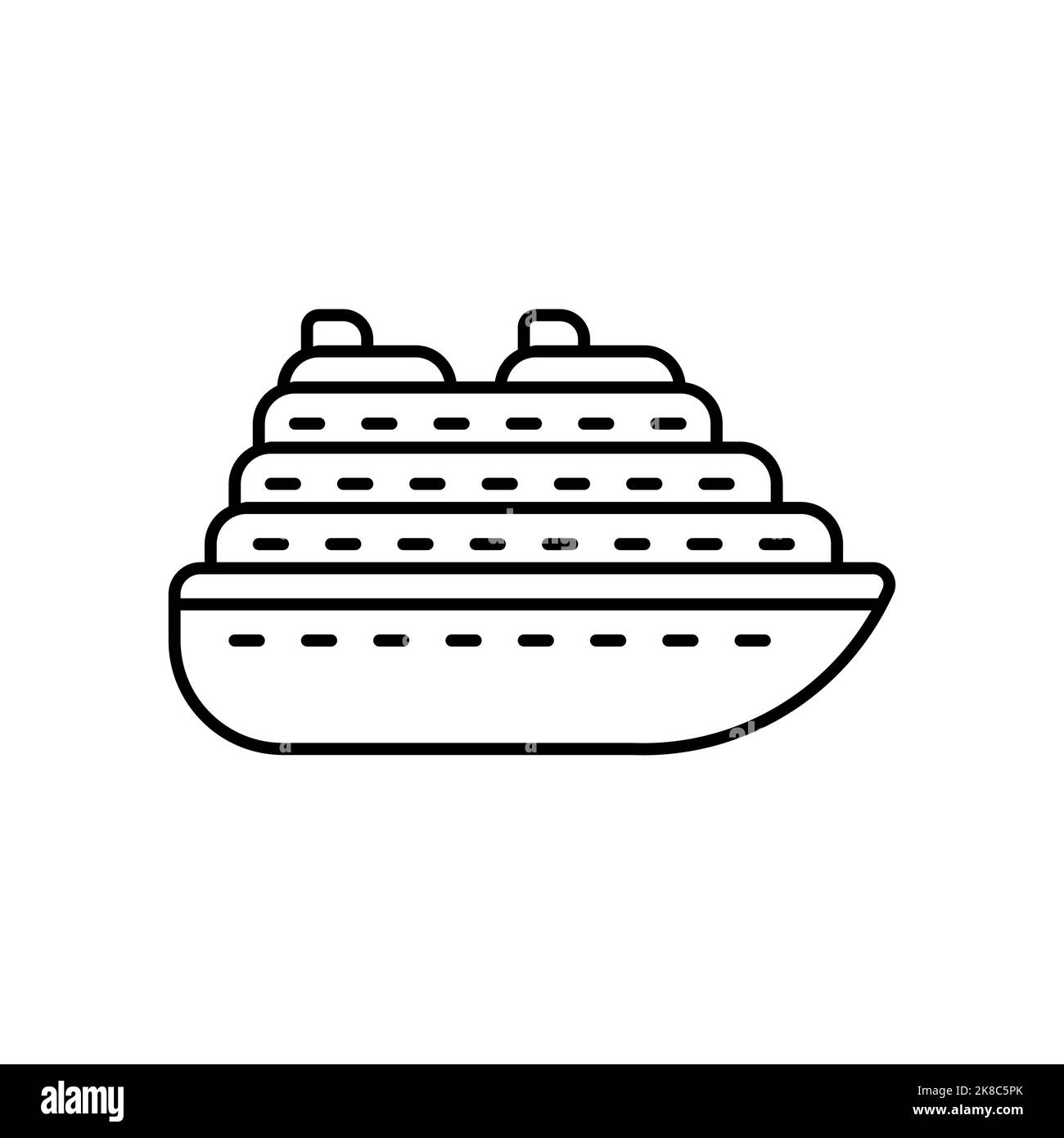 Cruise Ship Icon, Travel Through the Ocean on a Luxury Yacht Stock ...